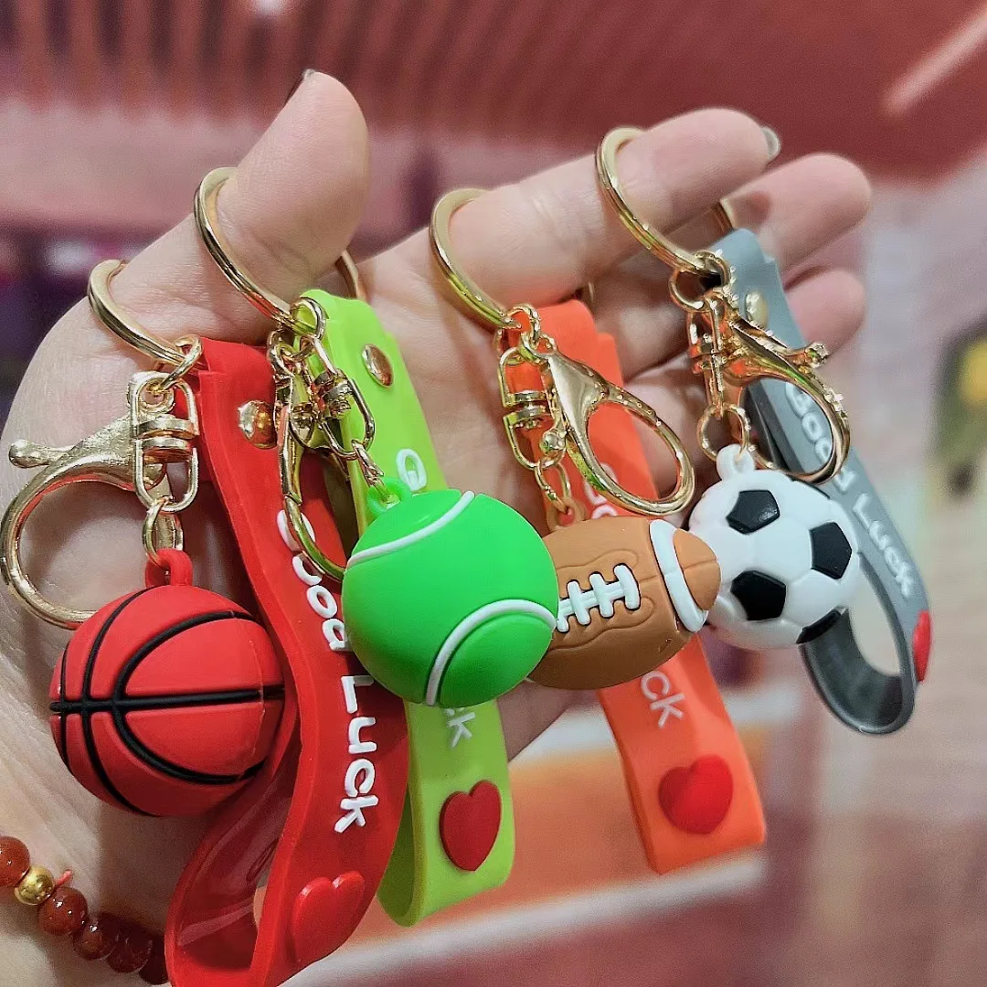 Creative-Simulation-PVC-Cute-Keychain-Football-Basketball-Tennis-Rugby ...