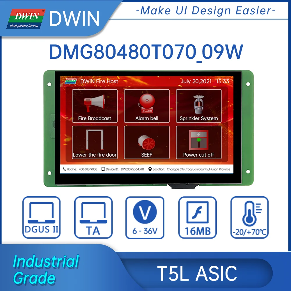 DWIN 7Inch Highbrightness LCD Arduino Display 800*480 RS232 Industrial ...