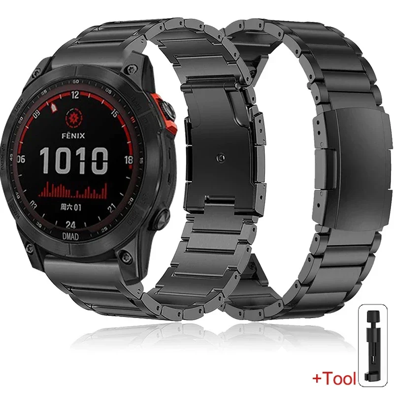 22mm-26mm-Titanium-Alloy-Strap-For-Garmin-Fenix-7X-5-5X-5XPlus-6-6X ...