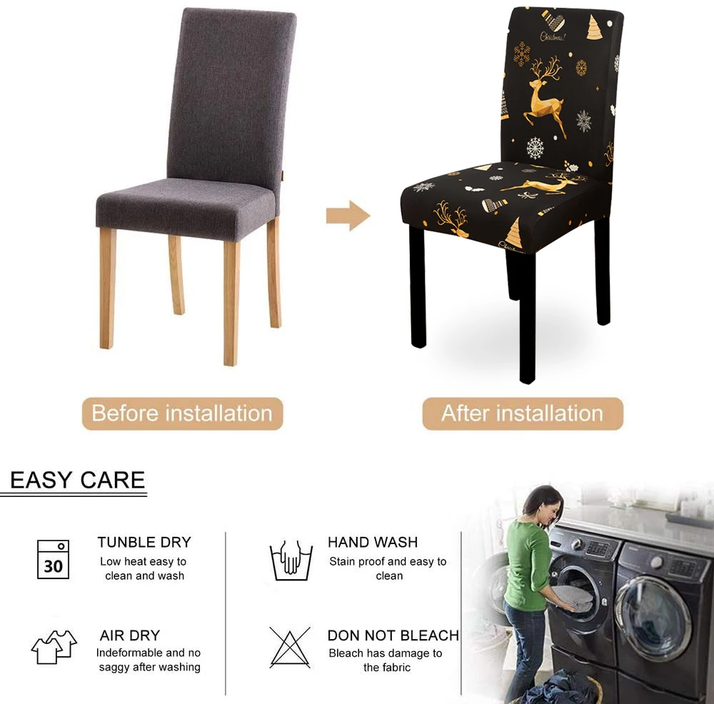 Рождественские чехлы на стулья coolazy | AliExpress