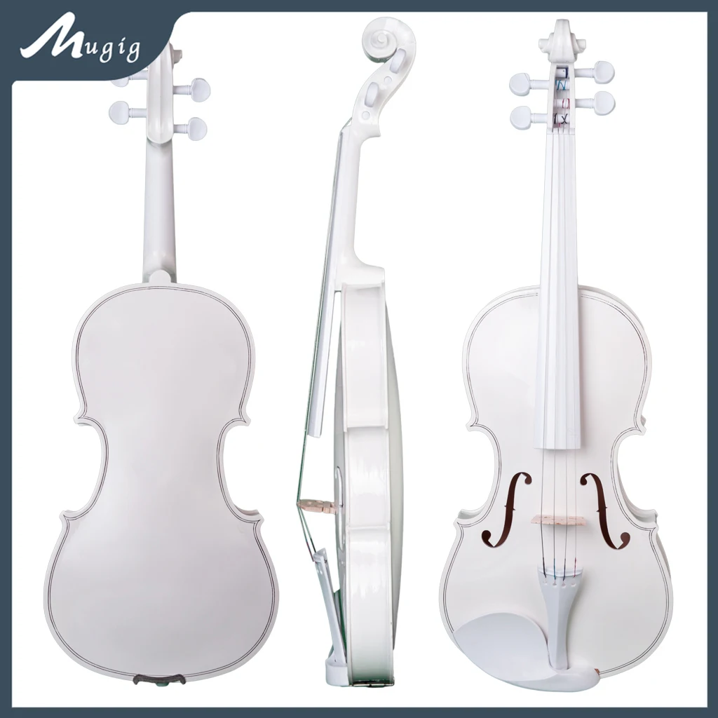 White-Student-Violin-4-4-Full-Size-Fiddle-For-Kids-Beginners-Leaner ...