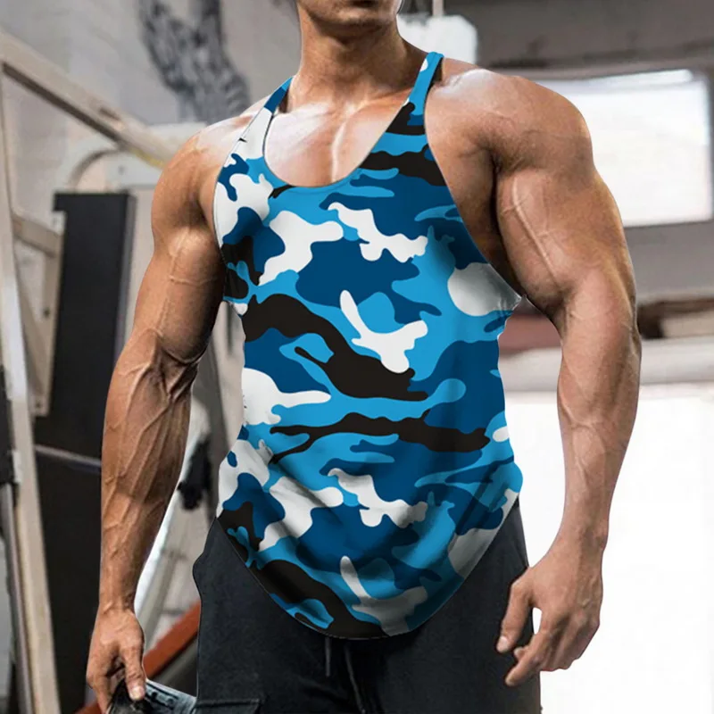 Summer Y Back Gym Stringer Tank Top Men Cotton Clothing Bodybuilding ...