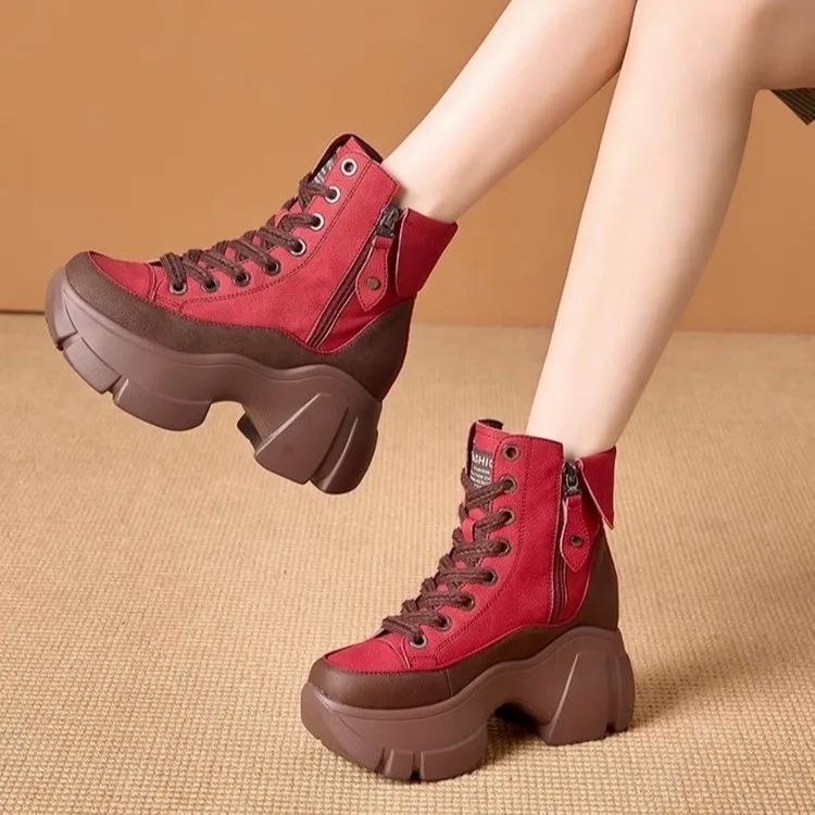 New-2024-Autumn-Winter-Platform-Short-Boots-Women-Fashion-Back-Zippers ...