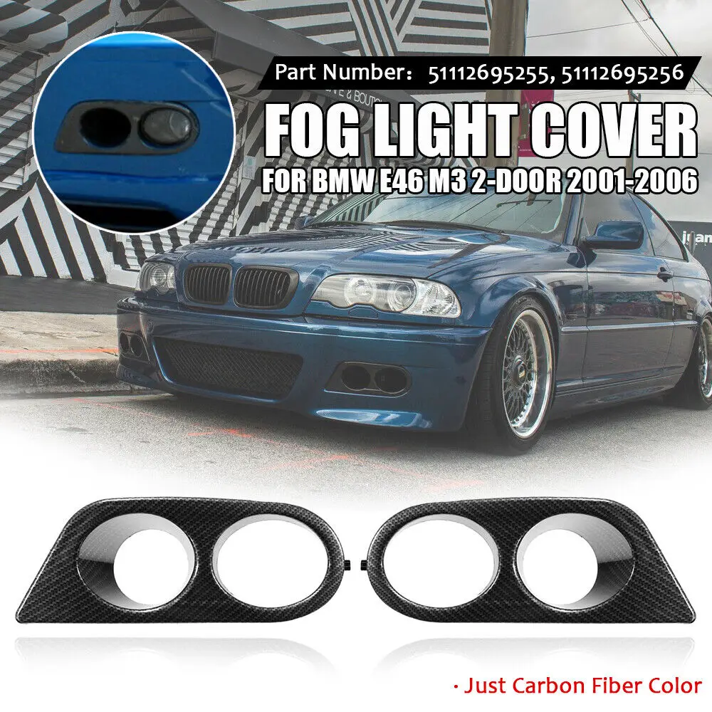 Front-Bumper-Grill-Fog-Light-Cover-Grille-Trim-For-BMW-E46-M3-2001-2006 ...