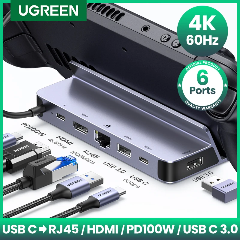 UGREEN-USB-C-Docking-Station-Type-C-to-HDMI-4K60Hz-RJ45-PD100W-Dock-for ...