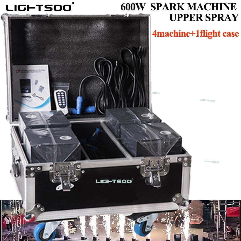 Flight Case 4pcs 600w Cold Spark Machine Firework Fountain Machine ...