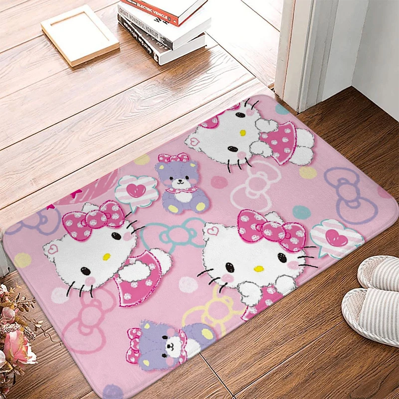 Hellos Cat Kitty Doormats Funny Entrance Door Mats Kitchen Carpet Anti ...
