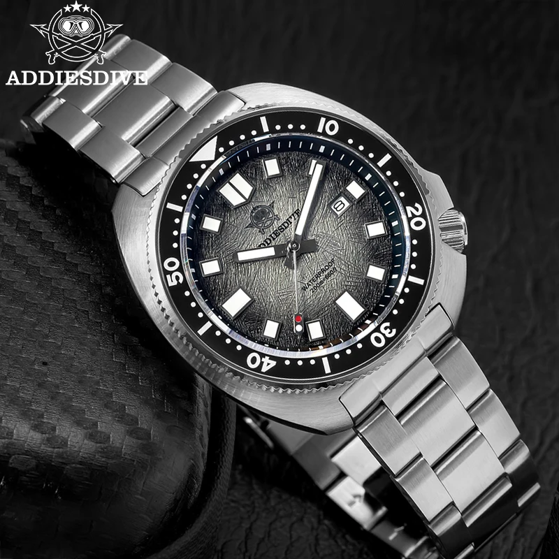 ADDIESDIVE AD2511 Mens Quartz Diving Watch 200M Waterproof 316L ...