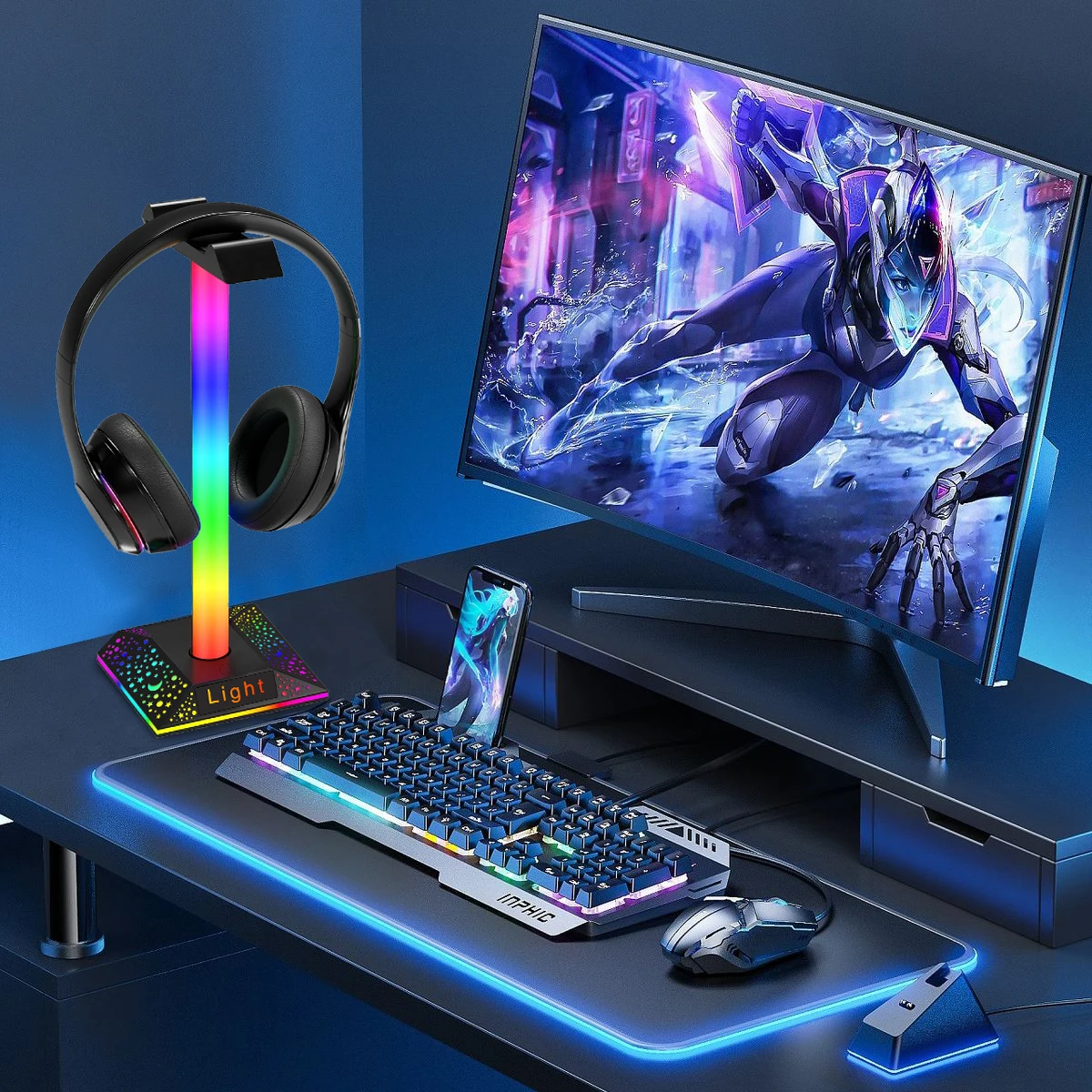 EISSLOLY RGB Gaming Desk Lamp 1-Pack | LED RGB Sync PC/Laptop Ambient ...
