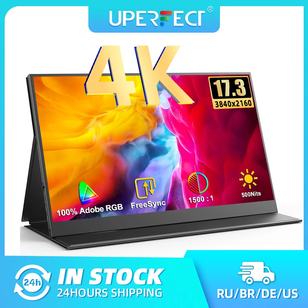 Monitor portátil UPERFEITO 17. Exposição móvel de 3 Polegada 4K com ...