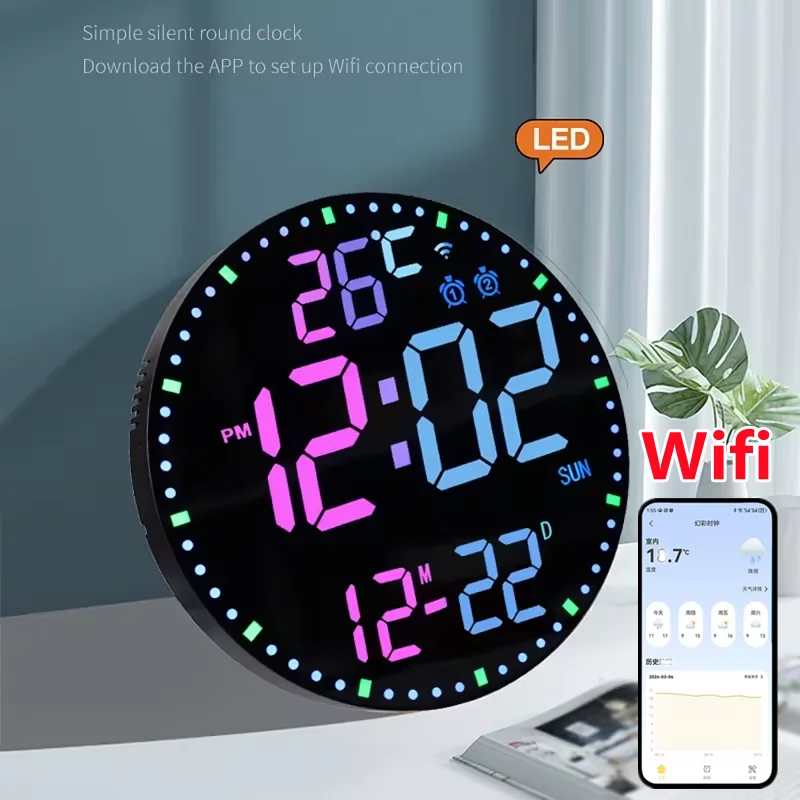 LED-Digital-Wall-Calendar-Rel-gio-com-Controle-Remoto-Alarmes-Duplos-Data-e-Temperatura-Display ...