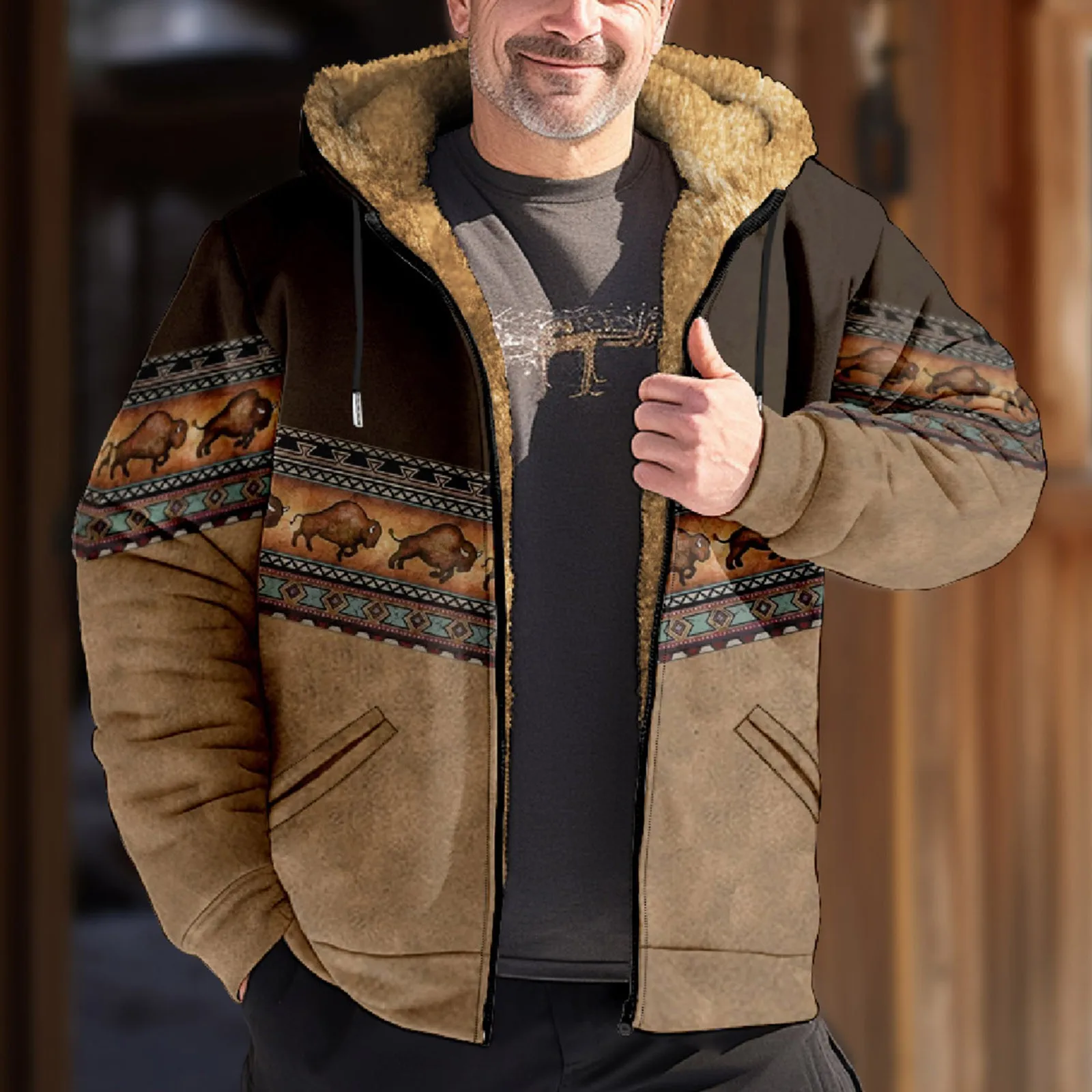 Men-s-Zipper-Hoodies-Bison-Pattern-Print-Casual-Winter-Clothing-Long ...