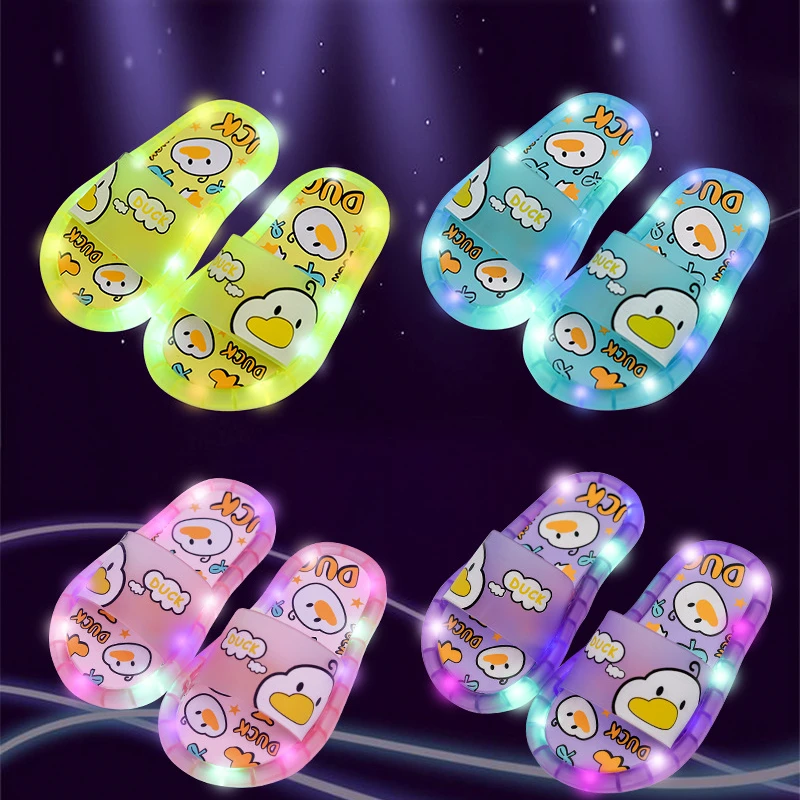 New-Cute-Luminous-Kids-Slippers-Crystal-Shoes-Sparkling-Lights-Boys ...