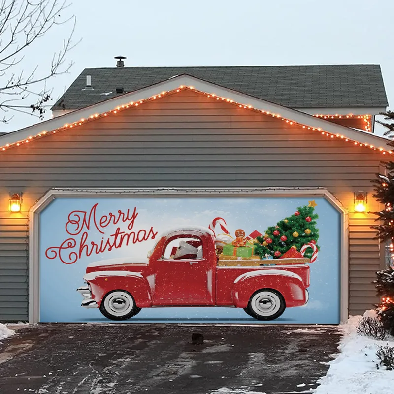 Winter-Christmas-Garage-Tapestry-Santa-Claus-Snowman-Tapestries ...