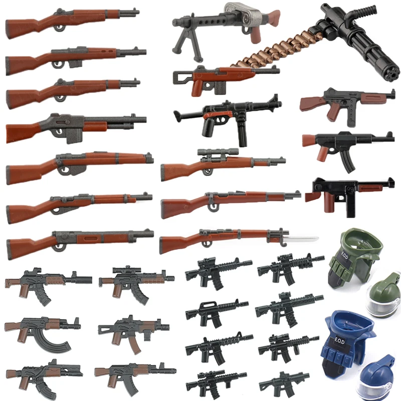 Soldiers Weapon Accessories Building Blocks Military Guns Sniper Rifle ...