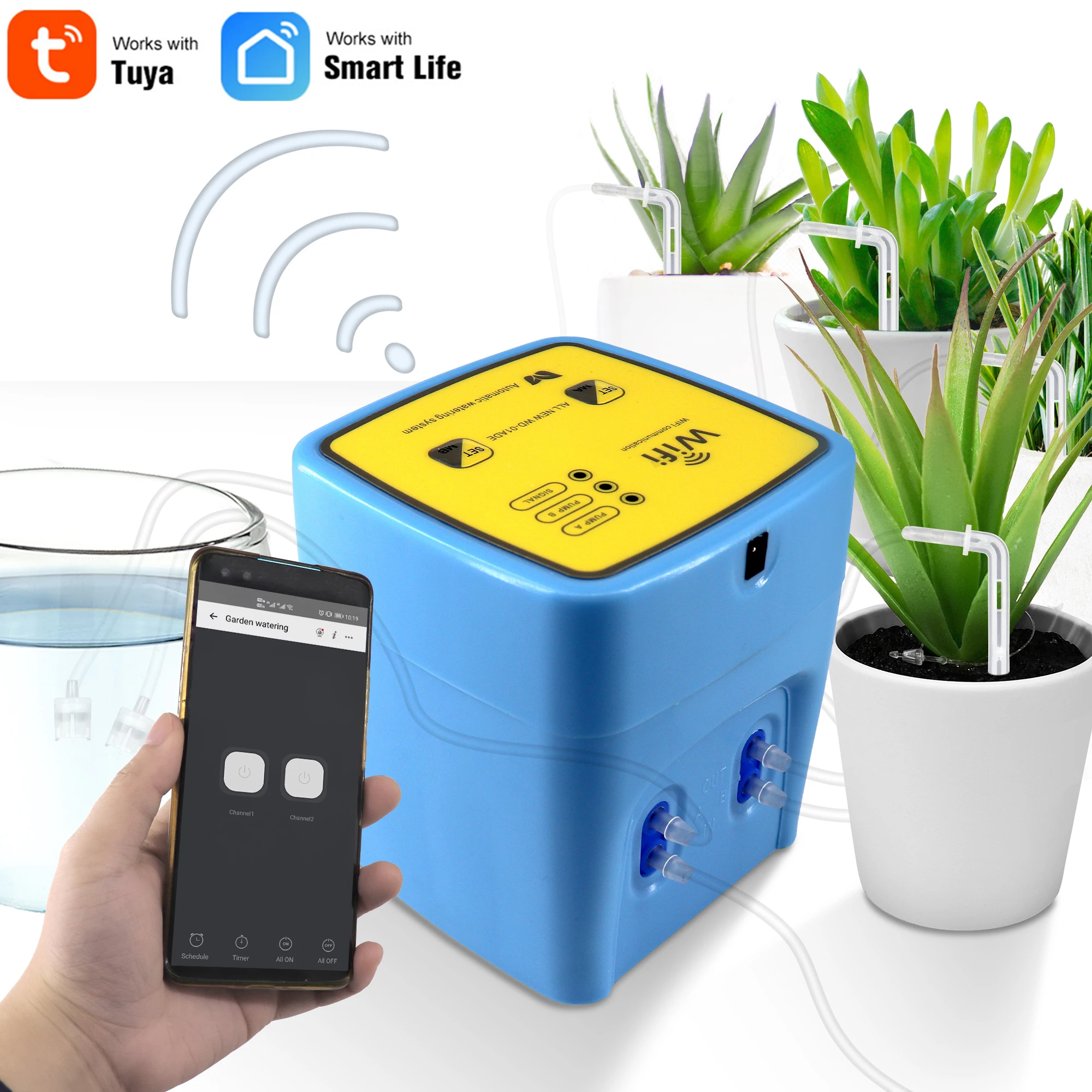 Tuya Smart WiFi Automatic Watering System Double Pump Controlled ...