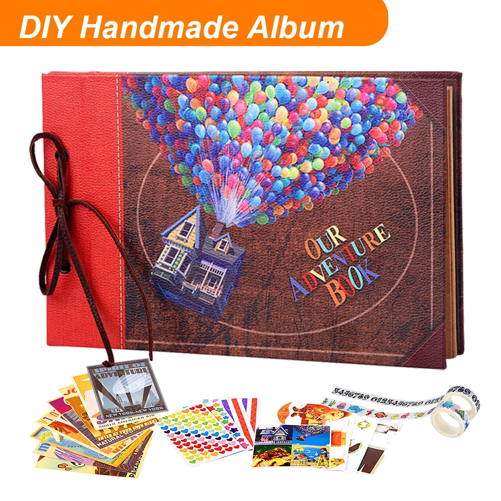 60-Page-DIY-Handmade-Photo-Album-Scrapbook-Our-Adventure-Book-Retro ...