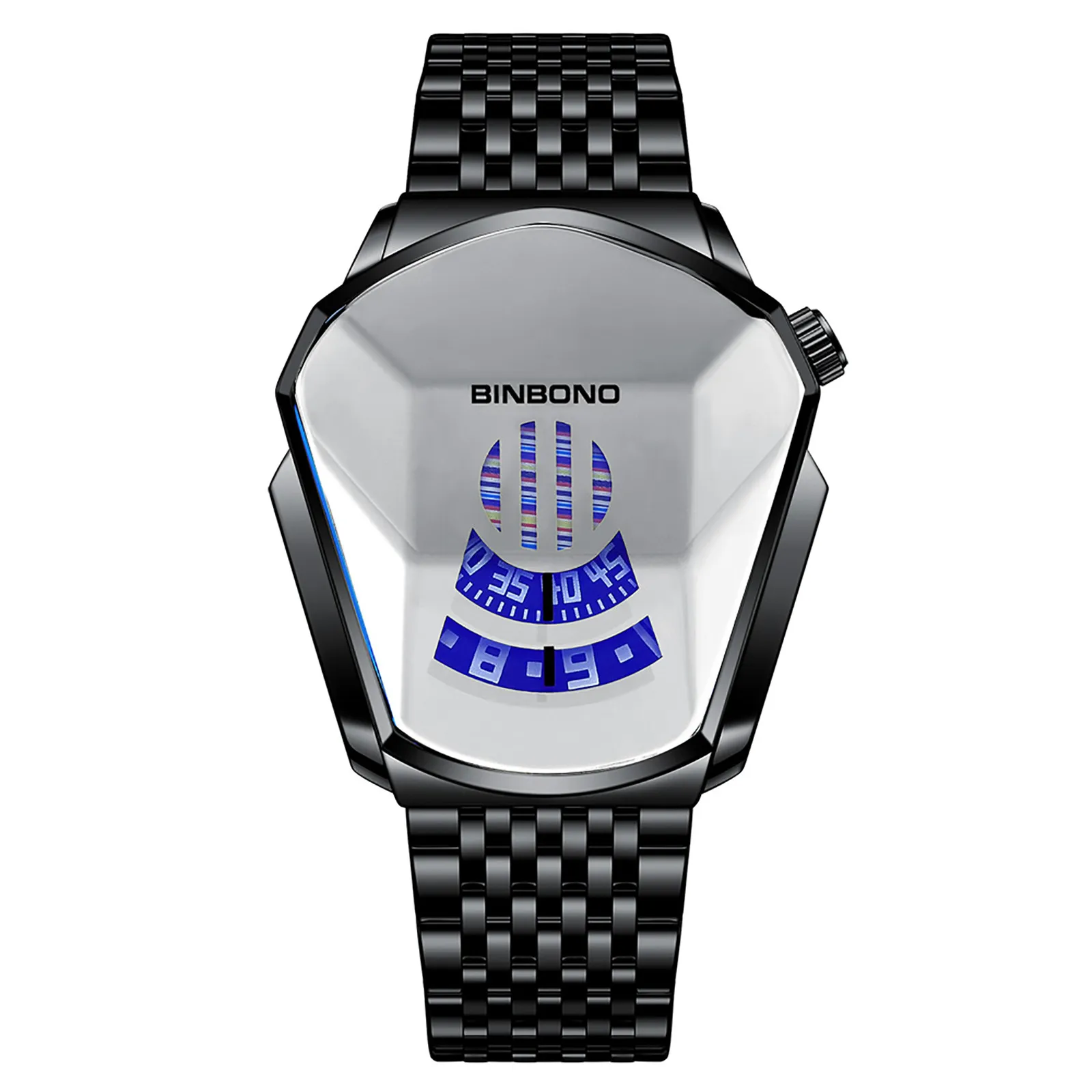 New-Hot-Diamond-Style-Quartz-Watch-Waterproof-Fashion-Steel-Band-Men ...