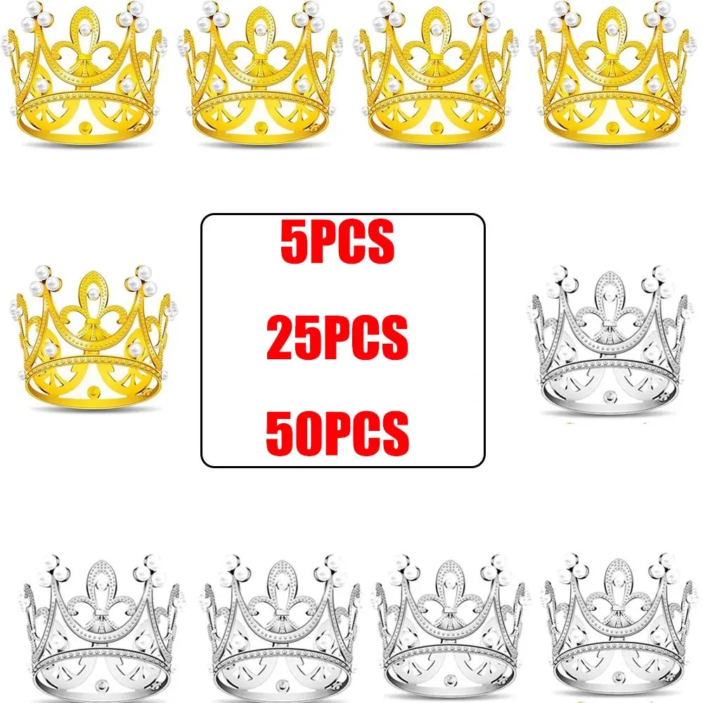 5-25-50-pcs-Mini-Golden-Silver-Plastic-Crown-for-Craft-Decoration-Cake ...