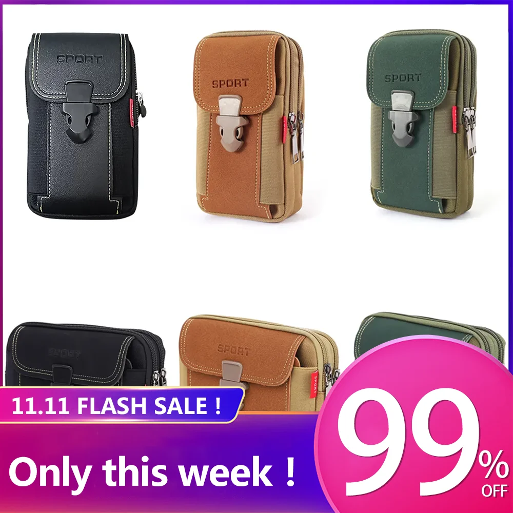 2023-New-Mobile-Phone-Pouches-Fashion-New-Men-Outdoor-Multi-zipper ...