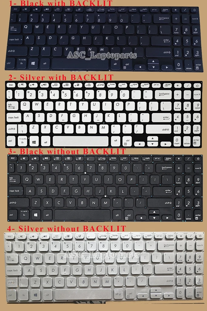 Novo teclado dos eua qwerty para asus vivobook s15 x530 k530 s530f ...