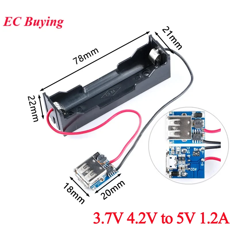 18650-Lithium-Battery-Charging-Charger-Module-3-7V-4-2V-to-5V-USB-DIY ...