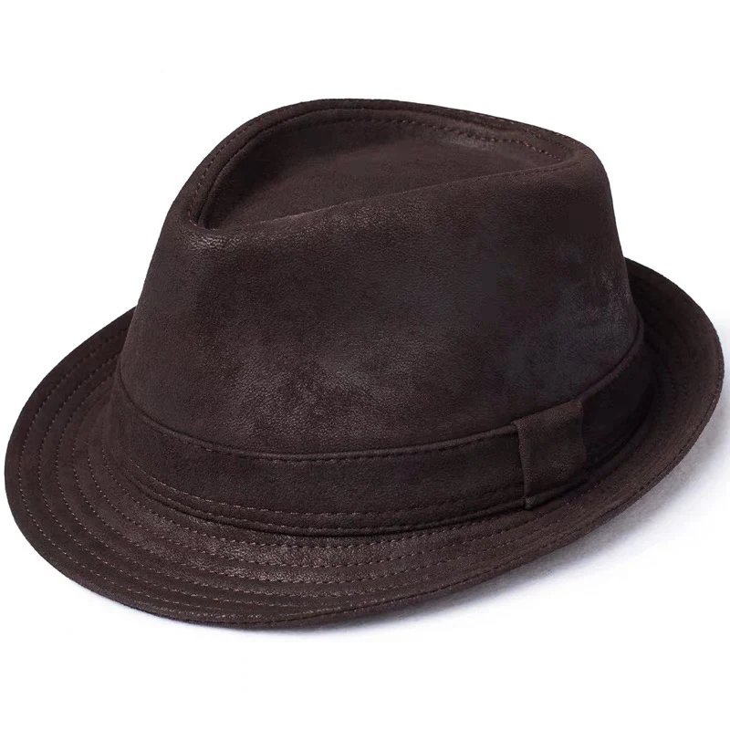 New 2024 Man High Quality Genuine Leather Formal Hat Jazz Gentleman ...