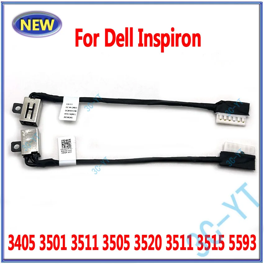 1-10Pcs New Laptop DC Power Jack Cable For DELL Vostro 3400 3401 3405 3500 3501 Inspiron 3520 ...