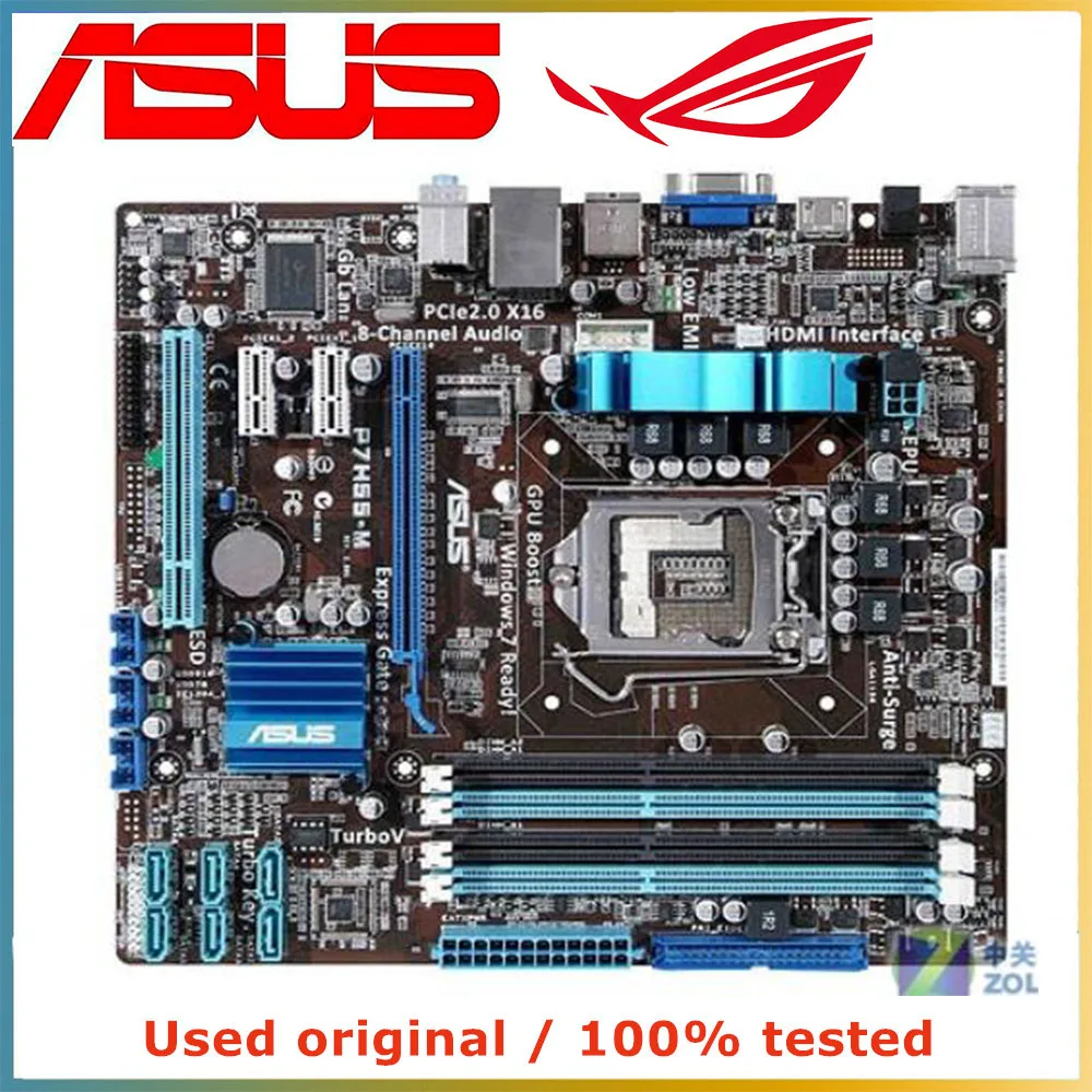 For-Intel-H55-For-ASUS-P7H55-M-Computer-Motherboard-LGA-1156-DDR3-16G ...