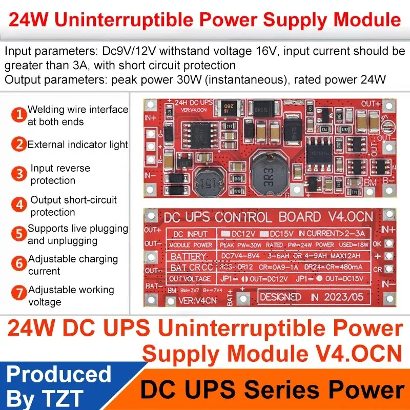 TZT-DC-12V-15V-24W-1A-UPS-Power-Supply-Module-Uninterruptible-Power ...