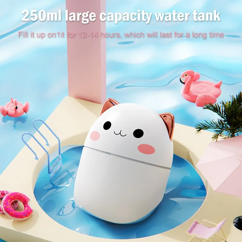 New-Gift-Cute-Cat-Cartoon-Silent-Humidifier-Car-Creative-Cat-Air ...