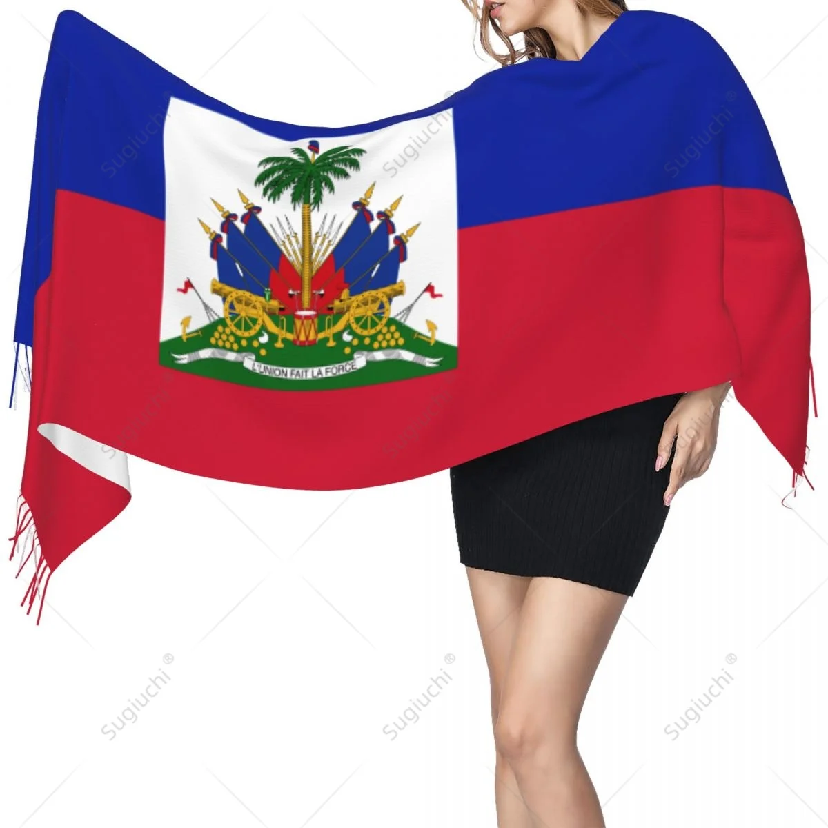 Haiti Emblem Flag Scarf Pashmina Warm Scarves Shawl Wrap Hijab Spring ...