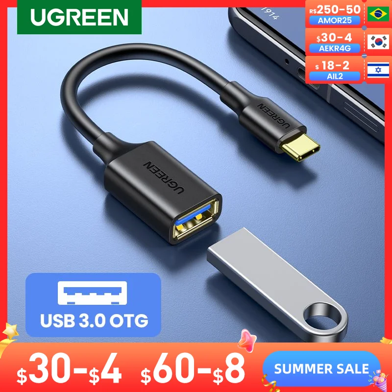 UGREEN Adaptador USB C A USB tipo C, Cable OTG macho A USB 3,0 A hembra, para MacBook Pro ...