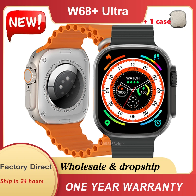 W68+ Ultra Smart Watch Men DIY Video Watch Face 2.2 IPS 49mm BT Call NFC Heart Rate Air pressure ...