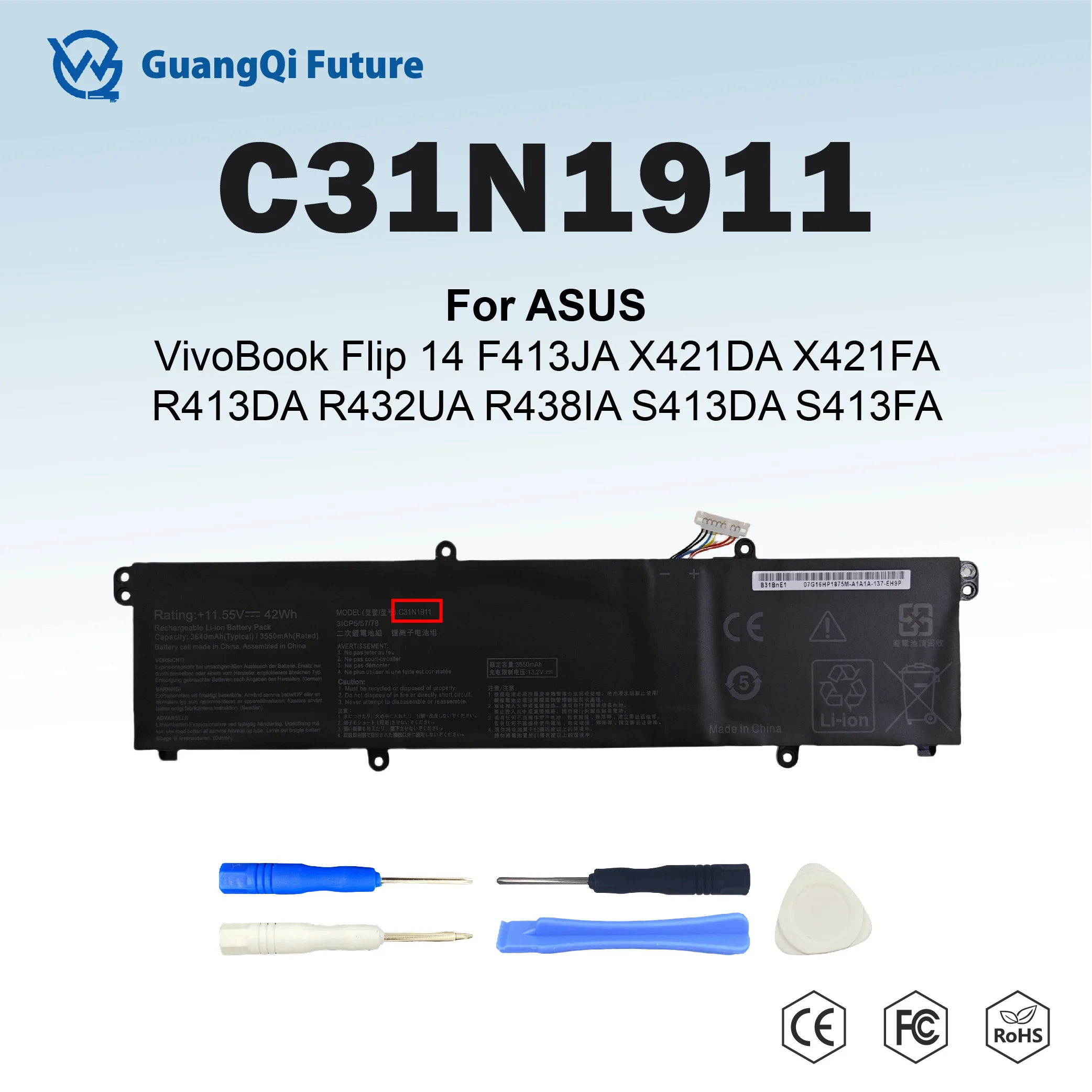 C31N1911 B31N1911 42Wh بطارية الكمبيوتر المحمول ل Asus VivoBook Flip 14 ...