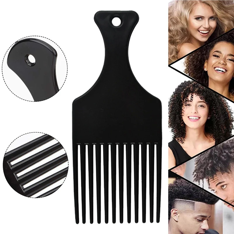 Wide Teeth Brush Pick Comb Fork Hairbrush Insert Hair Pick Comb Plastic Combs For Curly Afro ...