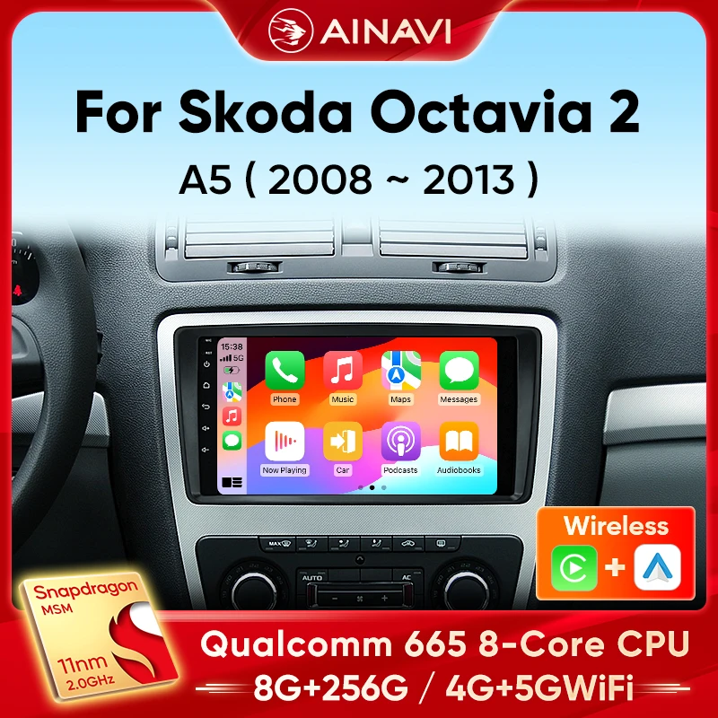 Ainavi-Car-Radio-For-Skoda-Octavia-A5-2-2008-2013-Wireless-Carplay ...