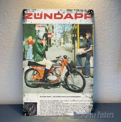 Zündapp Vintage motorfiets metalen poster - blikken bord - afmeting ...