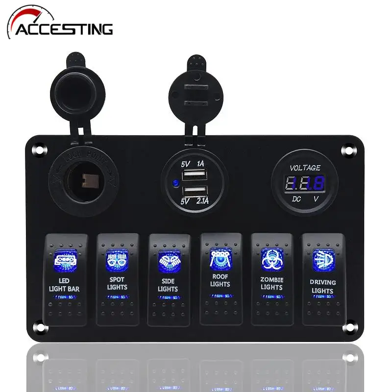 6-8-Gang-Car-Boat-Switch-Panel-With-USB-Charging-Port-LED-Rocker ...
