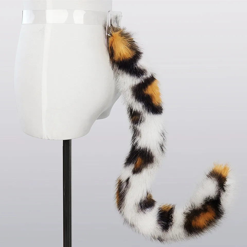 Black And White Tail Electric Wolf Foxes Cats Tail Cosplays Costume ...