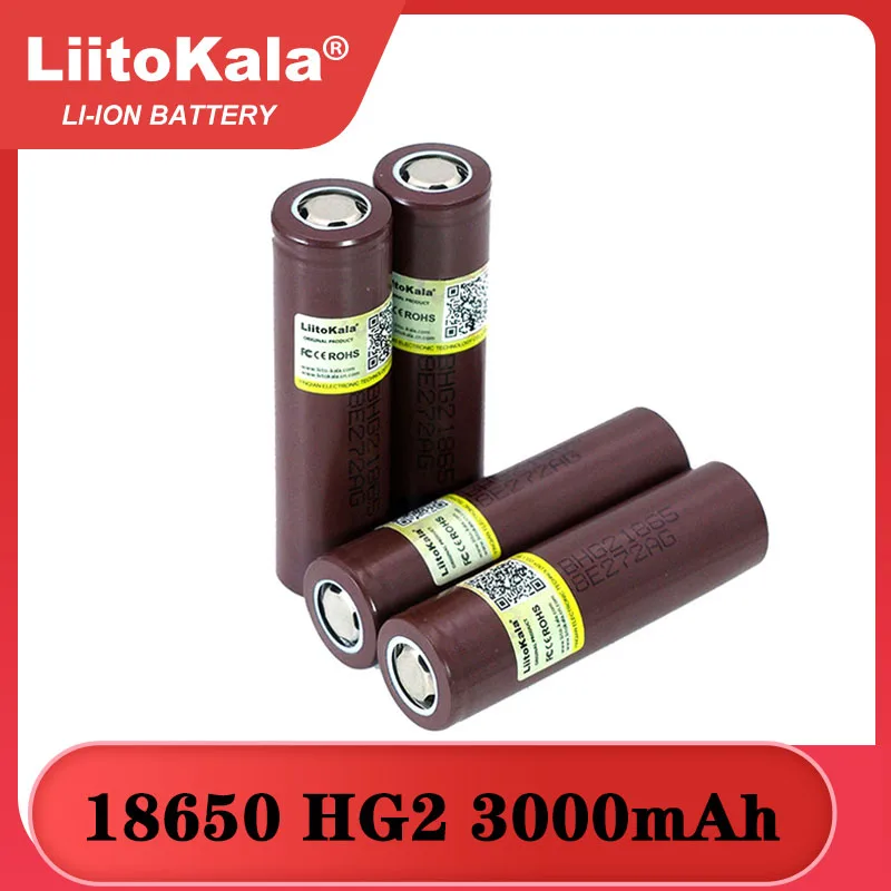 100% New Original HG2 18650 3000mAh battery 18650HG2 3.6V discharge 20A ...