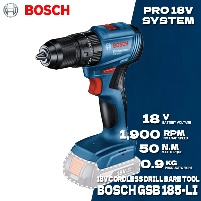 BOSCH-GSB-185-LI-Brushless-Cordless-Impact-Drill-18V-Electric-Screwdriver-Driver-Multifunctional ...