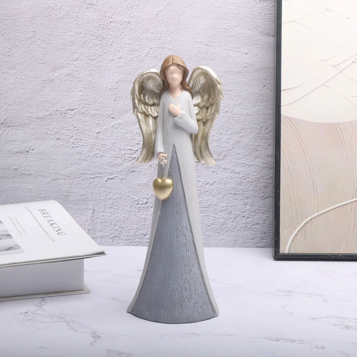 1pc Resin Blessing Angel Figurine - Versatile Indoor Decor for ...