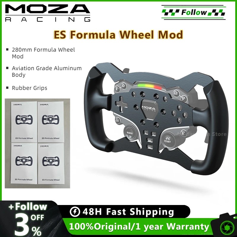 MOZA-Racing-ES-Formula-Wheel-Mod-280mm-Aviation-Grade-Aluminum-Body-Specially-Designed-and ...