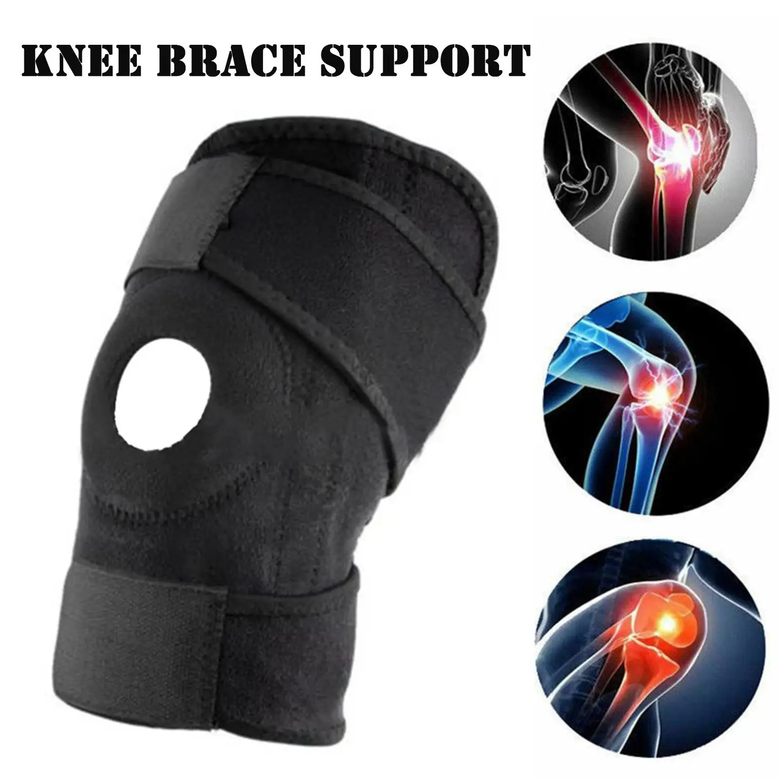 1PC-Knee-Brace-Support-Sleeve-Adjustable-Open-Patella-Stabilizer ...