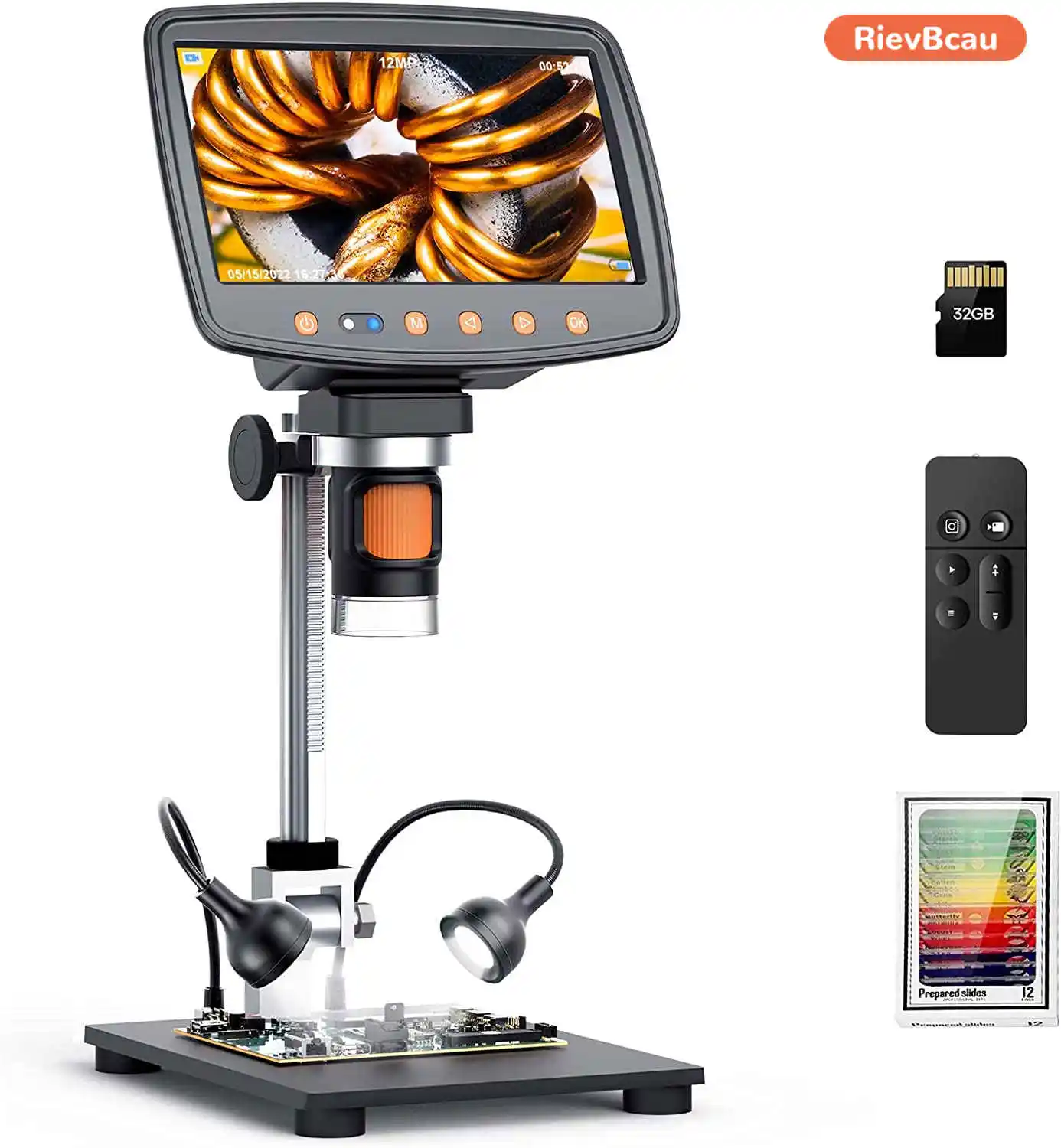 RIEVBCAU-MS1-Digital-Microscope-7-LCD-1500X-Magnification-12MP ...