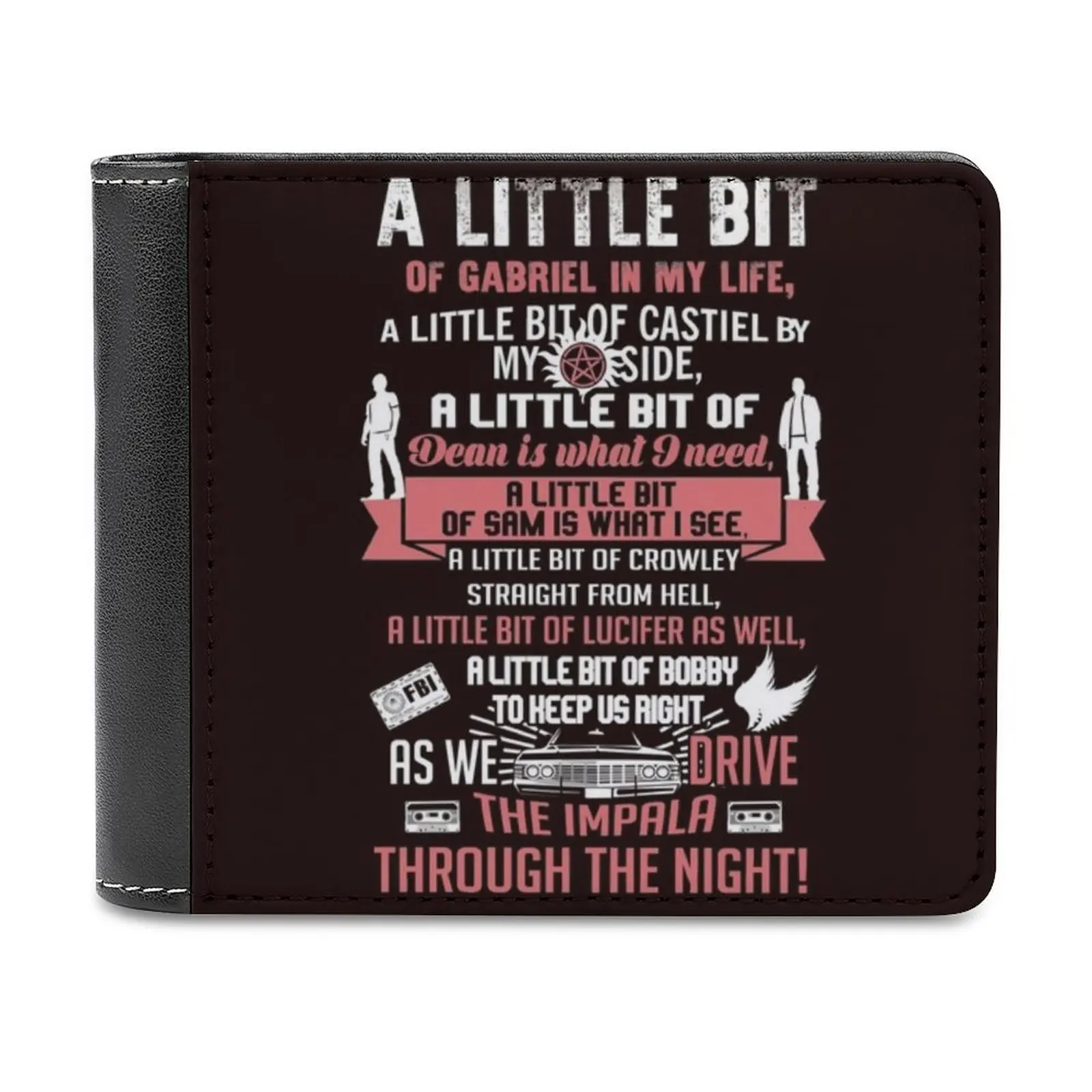 A Little Bit Of Gabriel In My Life.. Spn Parody. Leather Wallet Credit ...