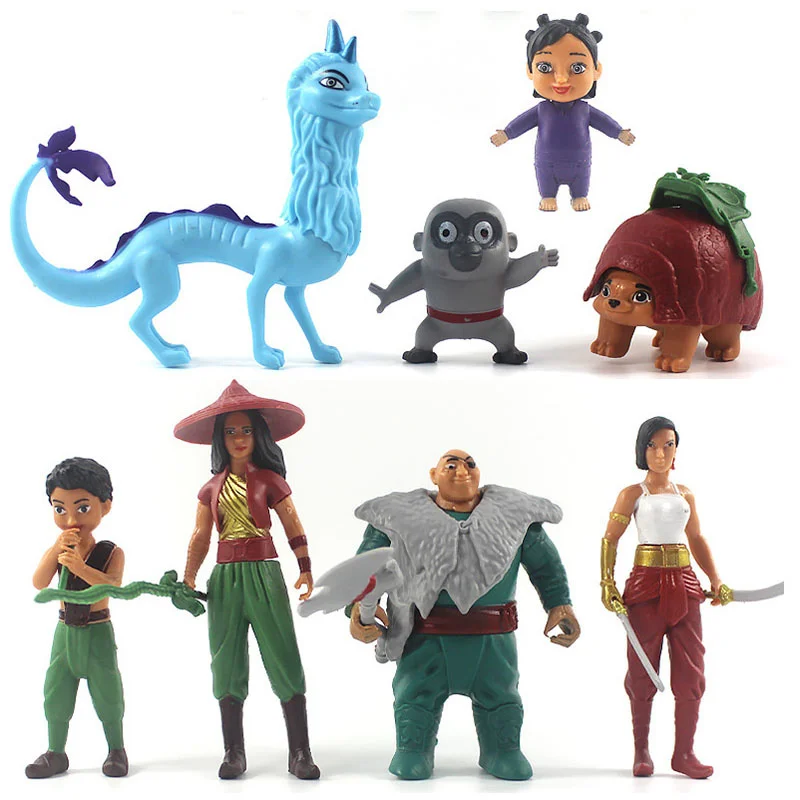 8pcs/set Raya And The Last Dragon Action Figure Model Toys Cartoon ...