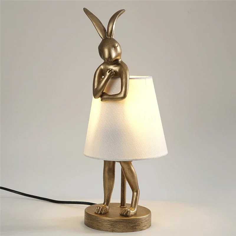 Resin-Rabbit-Led-Table-Lamps-for-Living-Room-Decoration-Apron-Rabbit ...