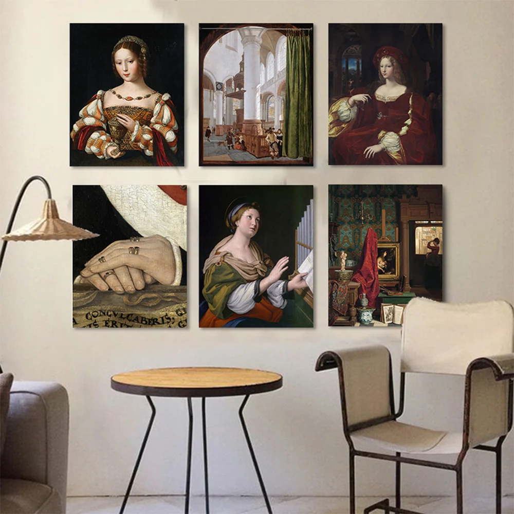 European-Renaissance-Vintage-Wall-Art-Poster-Figures-Portraits ...